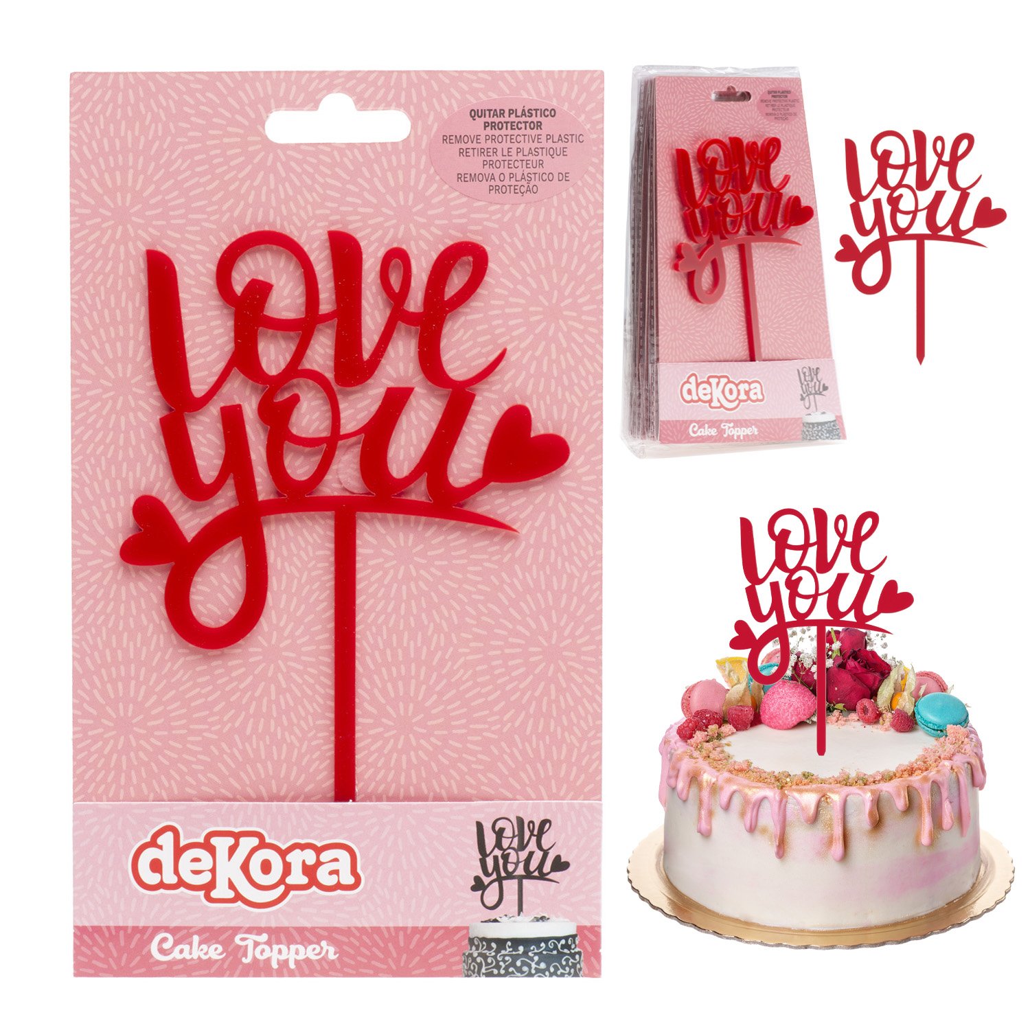 Topper Love you – Doces Tentações – Cake Design
